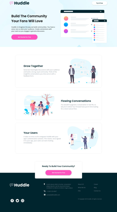 Responsive landing page using CSS Grid and Flexbox coding challenge solution | Frontend Mentor