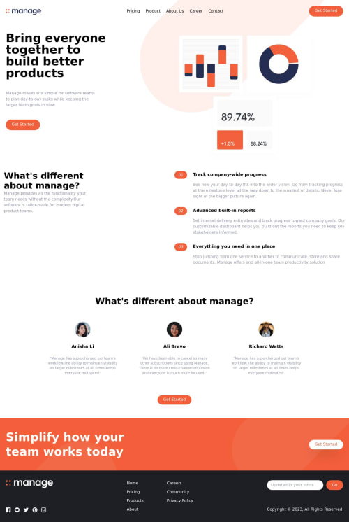 Frontend Mentor | Responsive Website using Tailwind CSS coding challenge solution