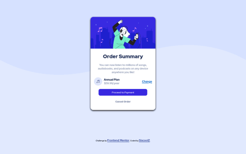 Frontend Mentor | Order Summary Component Using HTML and CSS coding challenge solution