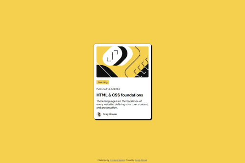 Blog Preview Card using HTML and CSS coding challenge solution