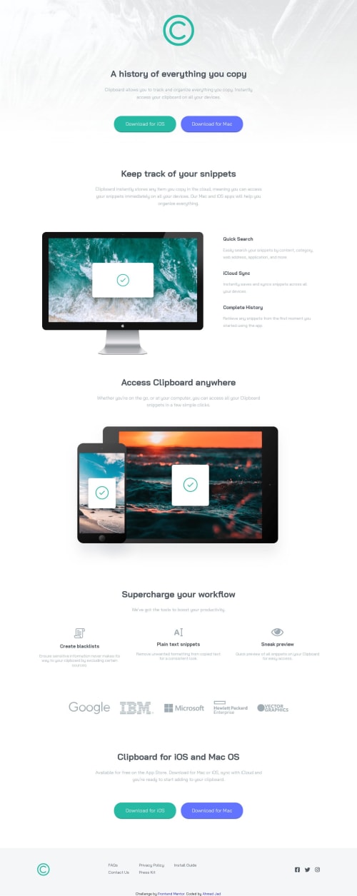 Frontend Mentor Clipboard Landing Page With Pure Css Coding Challenge Solution