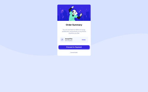 Frontend Mentor | Order Summary Component Using HTML and CSS coding challenge solution