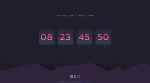 Frontend Mentor Launch Countdown Timer Coding Challenge Solution