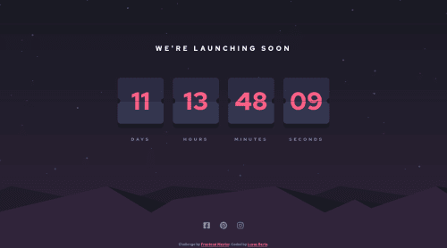 100% Vanilla JS/CSS countdown timer with flip animation coding challenge solution