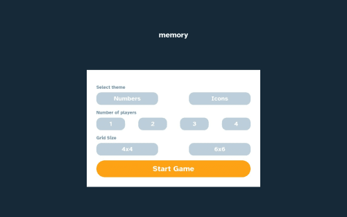 Frontend Mentor | Memory game Javascript no responsive coding challenge solution