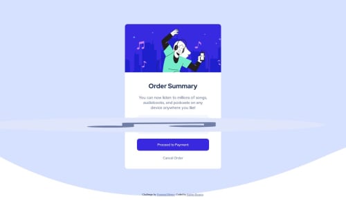Responsive Order Summary Component using Flexbox coding challenge solution