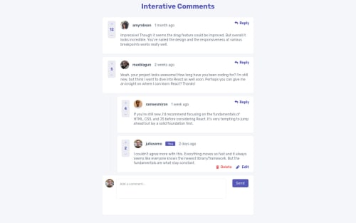 Frontend Mentor | Interactive Comment Section coding challenge solution
