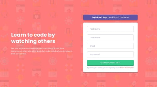 Frontend Mentor | Intro component with sign-up form with HTML, CSS and JavaScript coding ...