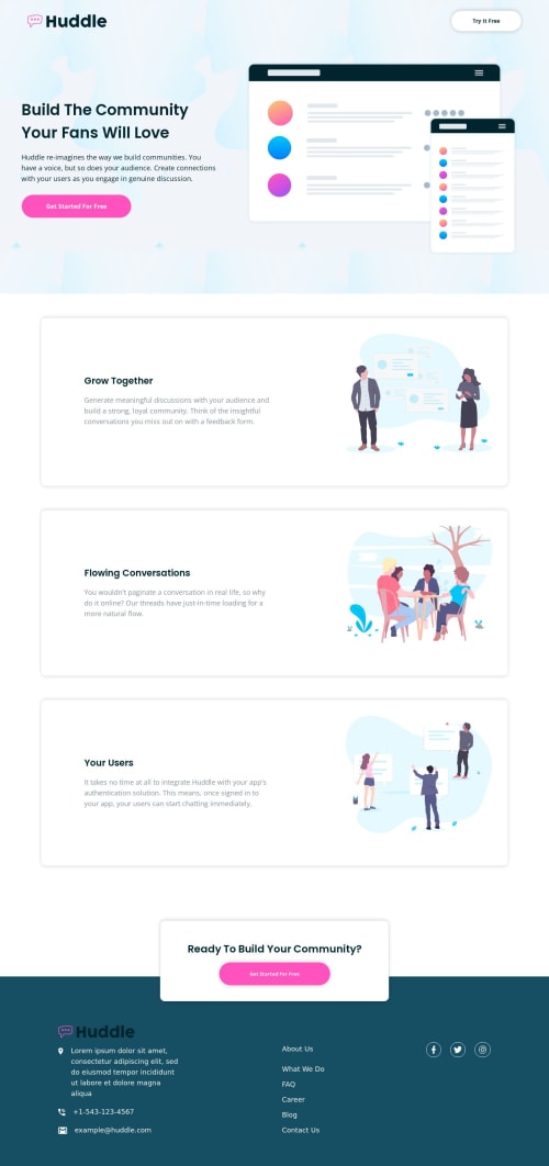 Frontend Mentor | Responsive landing page with react-tailwind coding challenge solution