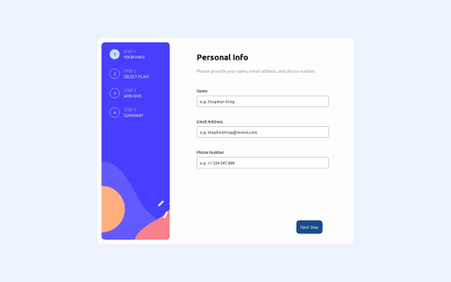 Frontend Mentor | Multi Step Form coding challenge solution