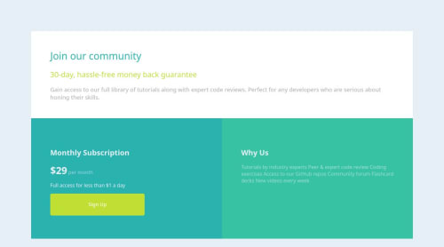 Responsive landing page using CSS grid and react coding challenge solution | Frontend Mentor