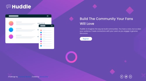 Frontend Mentor | Huddle landing page with single introductory section using HTML, CSS coding ...