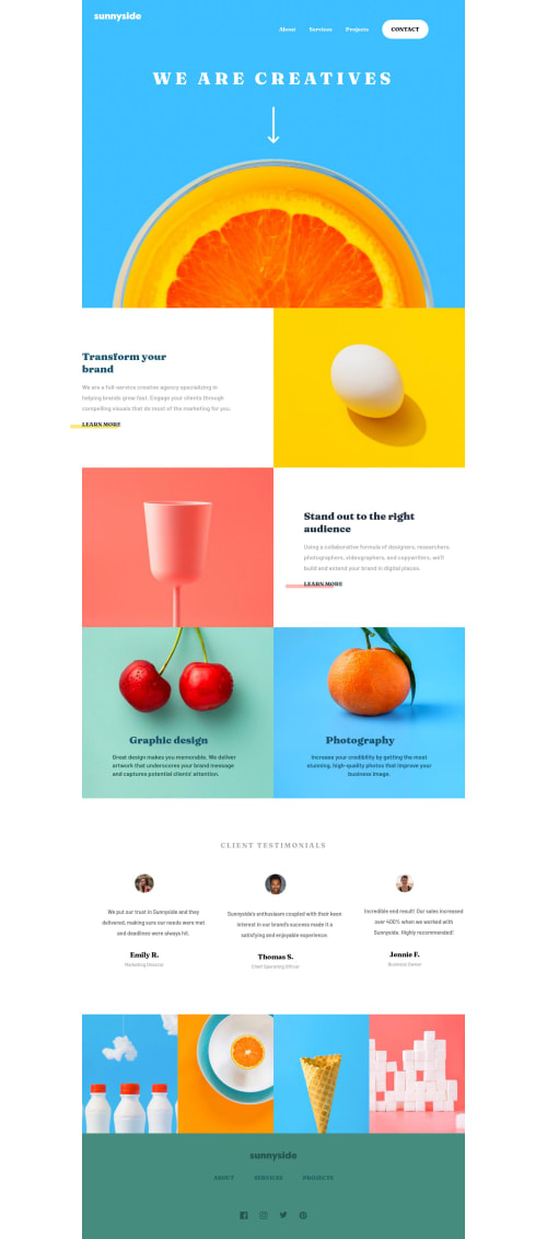 Frontend Mentor Responsive Sunnyside Agency Landing Page Using Html