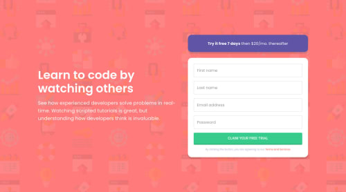 Frontend Mentor | Intro component with sign-up form coding challenge solution