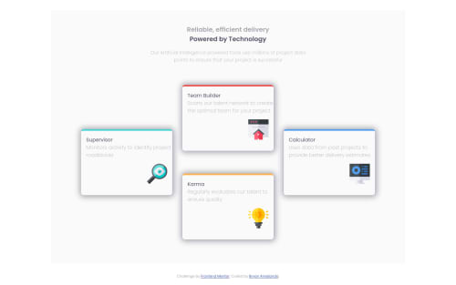Frontend Mentor | Four card Feature section master HTML CSS responsive ...