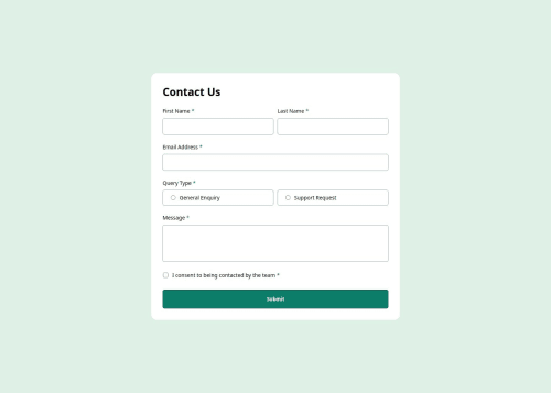 Responsive contact form using css flex box coding challenge solution
