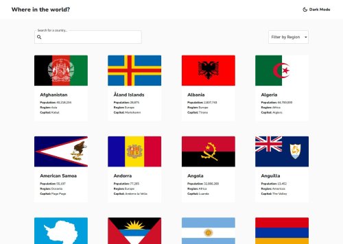 Frontend Mentor | React Vite Rest Countries coding challenge solution Frontend Mentor | React Vite Rest Countries coding challenge solution