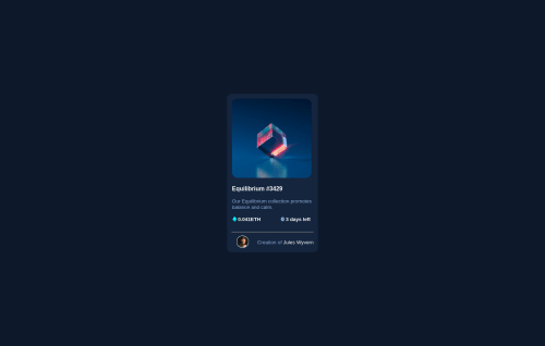 Frontend Mentor | NFT-preview-card coding challenge solution