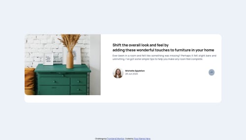 Frontend Mentor | Article preview component using HTML, CSS, Javascript. coding challenge solution