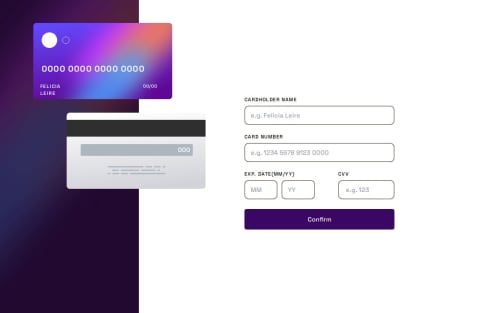 Interactive card details using React js coding challenge solution | Frontend Mentor