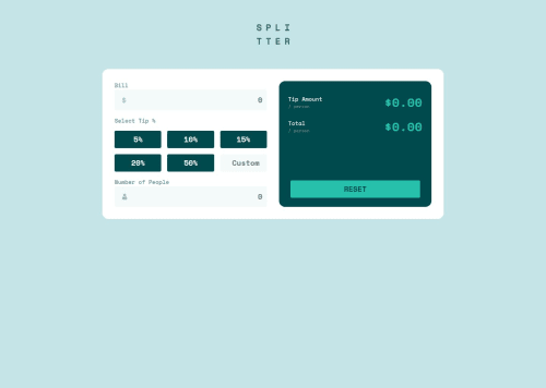 Responsive Tip Calculator App with SASS and React.js coding challenge solution