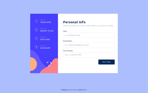 Frontend Mentor - Multi-step form solution coding challenge solution | Frontend Mentor