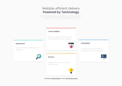 Four Card Features Section coding challenge solution | Frontend Mentor