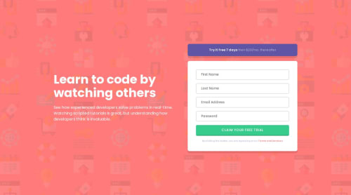 Frontend Mentor | Intro Component with Signup Form coding challenge solution