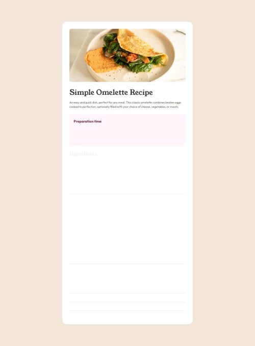 Frontend Mentor | Recipe page with NextJs and Framer-motion coding challenge solution