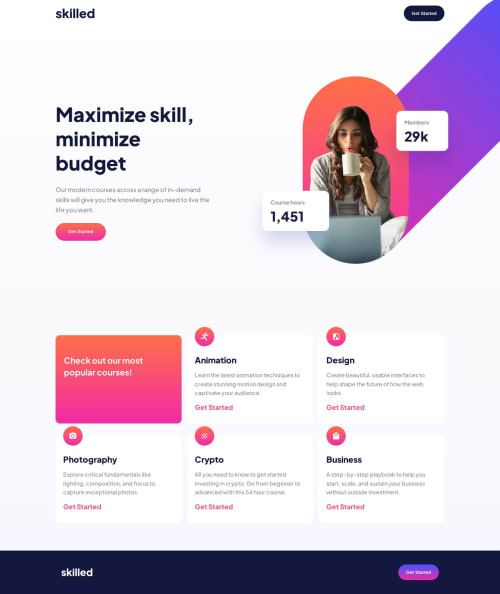 Frontend Mentor | Skilled e-learning landing page coding challenge solution