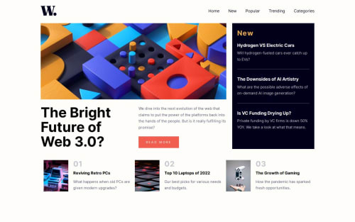 News Homepage built with HTML, SCSS, & JS using flexbox coding challenge solution | Frontend Mentor