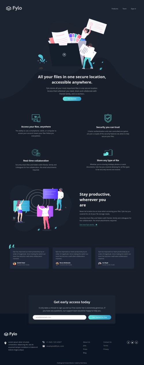Frontend Mentor | Responsive Landing Page Using HTML & CSS coding challenge solution