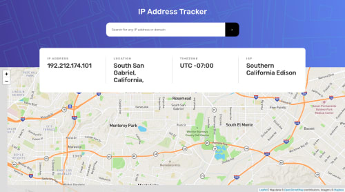 Frontend Mentor | IP Address Tracker using HTML / CSS / Vanilla JS coding challenge solution