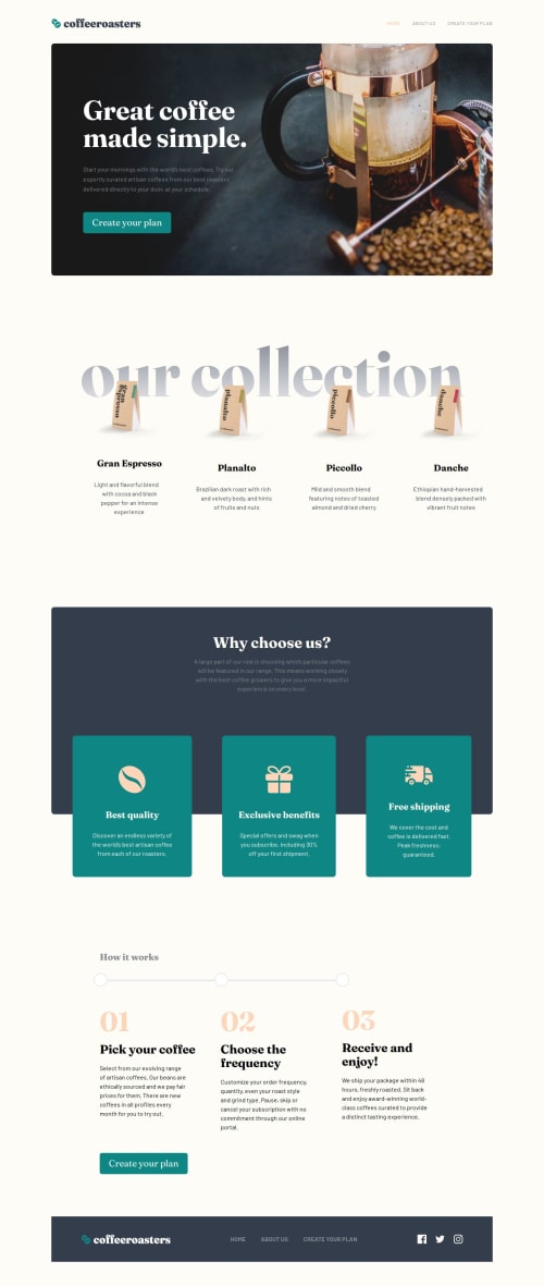 Frontend Mentor | Responsive mini coffee shop using React.js && Tailwind.css coding challenge ...