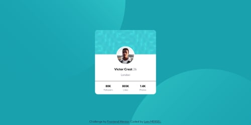 Frontend Mentor | Profile Card Component using HTML5 & CSS3 coding challenge solution