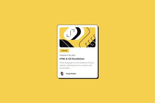 Frontend Mentor Blog Preview Card With Html And Css Only Coding