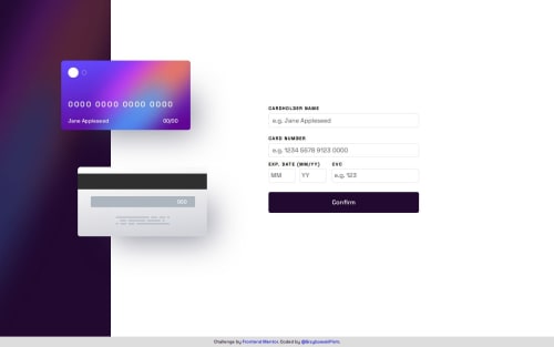 Frontend Mentor | interactive-card-details-form React + vite css_modules coding challenge solution