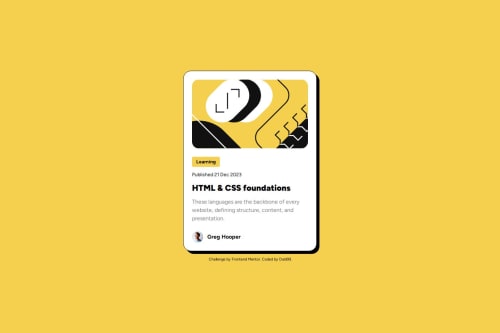 Frontend Mentor | Blog Preview Card solution using TailwindCSS coding challenge solution