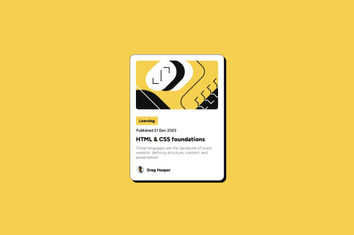 Blog preview card using Flexbox coding challenge solution | Frontend Mentor