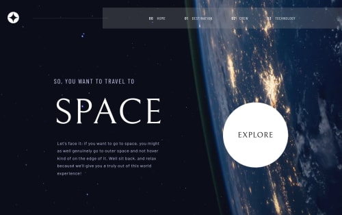 Frontend Mentor | Space tourism - with React and Framer Motion coding challenge solution