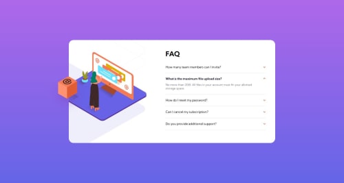 Frontend Mentor | FAQ Accordion Card Using Scss coding challenge solution
