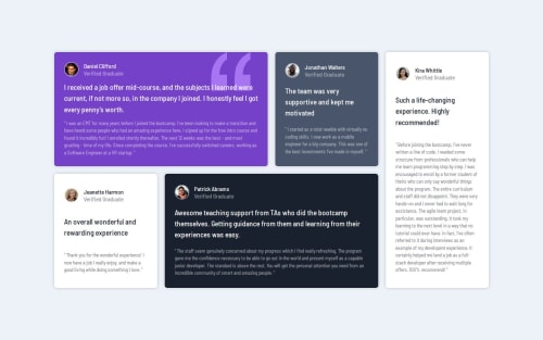 Frontend Mentor Testimonials Grid Section Html And Css Coding