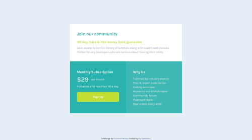 Frontend Mentor | single-price-grid-component-master with tailwind coding challenge solution