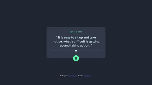 Frontend Mentor Advice Generator App Coding Challenge Solution