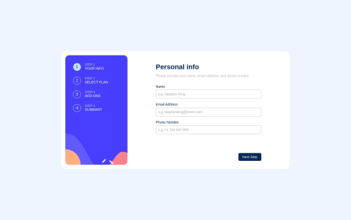 Frontend Mentor | Multi-step form using Vue.js coding challenge solution