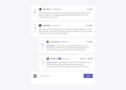 Interactive Comments Section - Scss, Bem, Vainilla Js coding challenge solution | Frontend Mentor