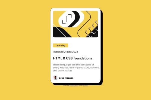 Frontend Mentor | Blog preview card challenge solution html css coding challenge solution