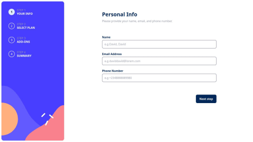 Frontend Mentor Multi Step Form Using React And Tailwind Coding