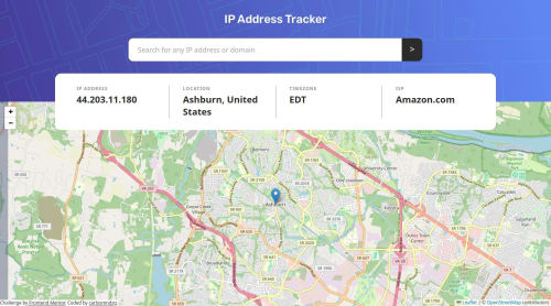 Frontend Mentor | IP Tracker using React coding challenge solution