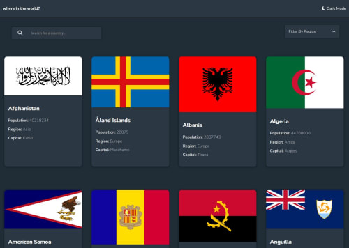 Frontend Mentor | REST Countries API using react redux toolkit and sass coding challenge solution
